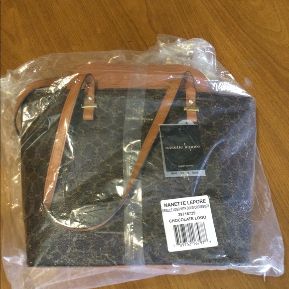 Nanette Lepore | Bags | Nanette Lenore Chocolate Logo Tote Bag And ...